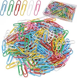 Amazon.com : Elisel Paper Clips, 200pcs Medium Size (1.3 inch) Colored ...