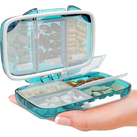 Amazon.com: 2PCS Travel Pill Organizer, Portable Pill Case, Pill Box ...