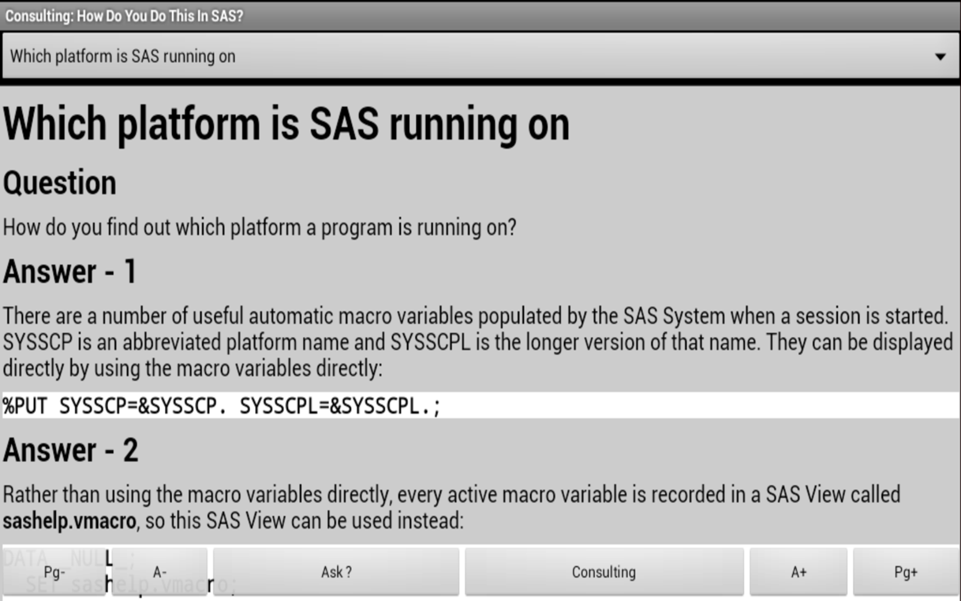 Consulting: How Do You Do This in SAS? - App on Amazon Appstore