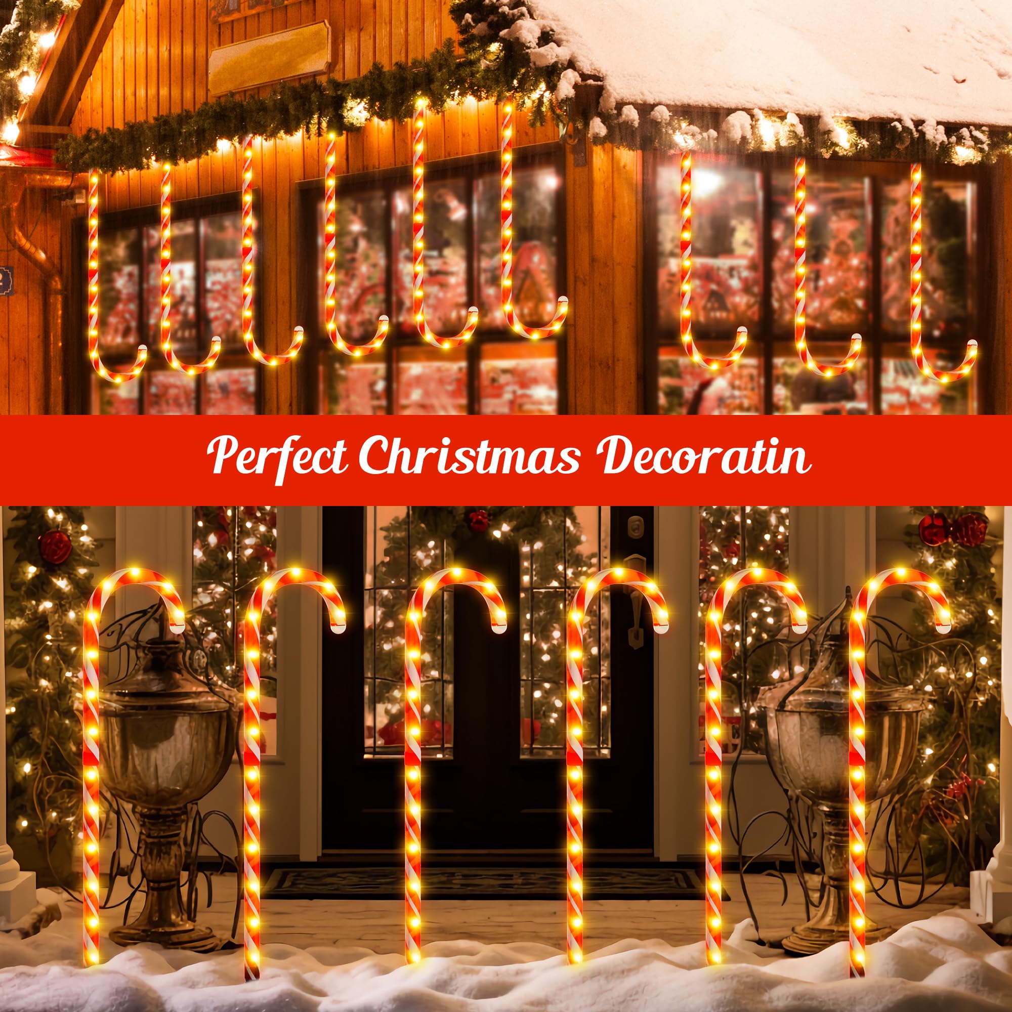 Snapklik.com : COOLWUFAN 40" Candy Cane Lights For Outdoor Christmas ...