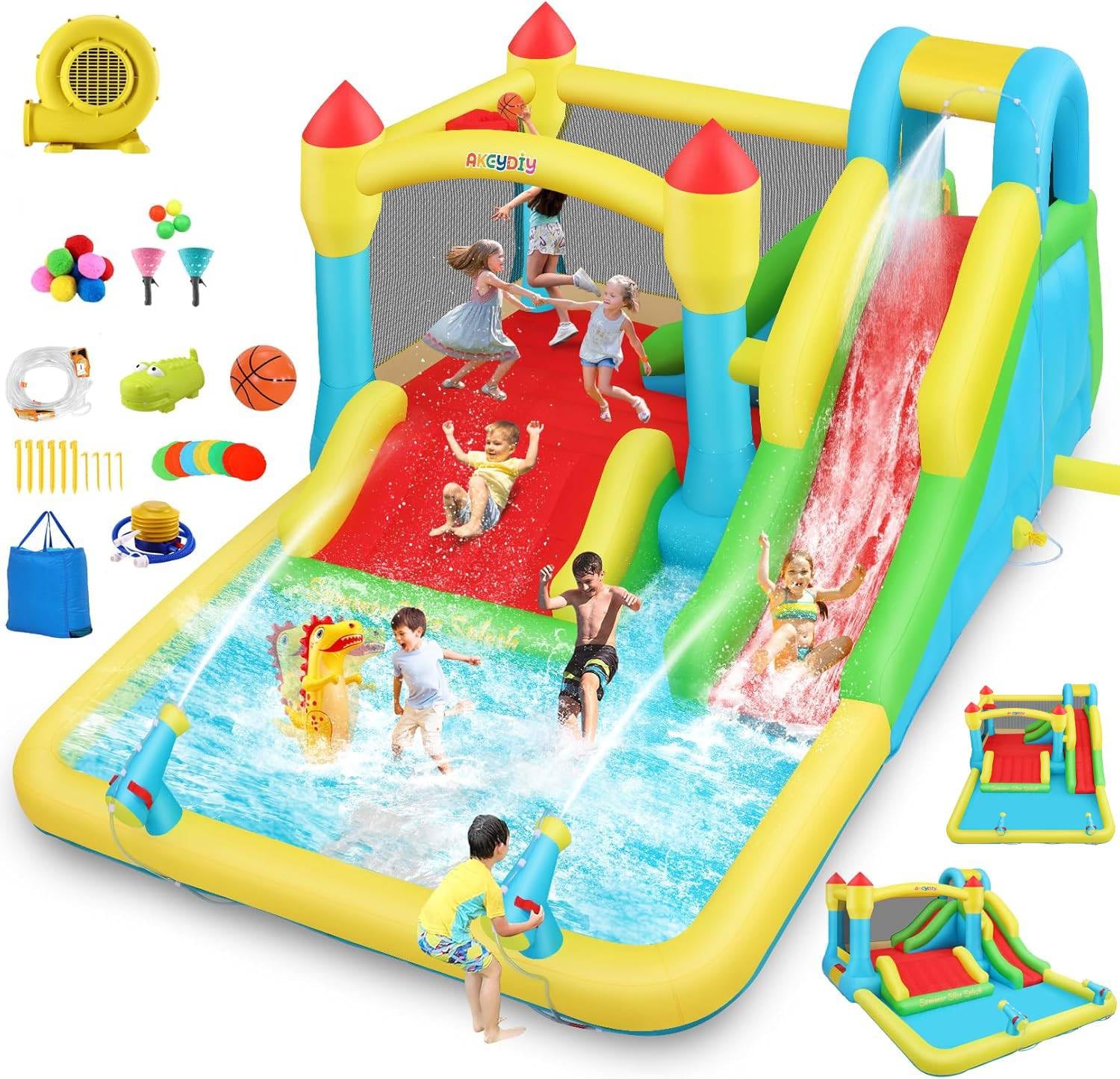 Snapklik.com : AKEYDIY Bounce House Water Slide For Kids 3-12 - Outdoor ...
