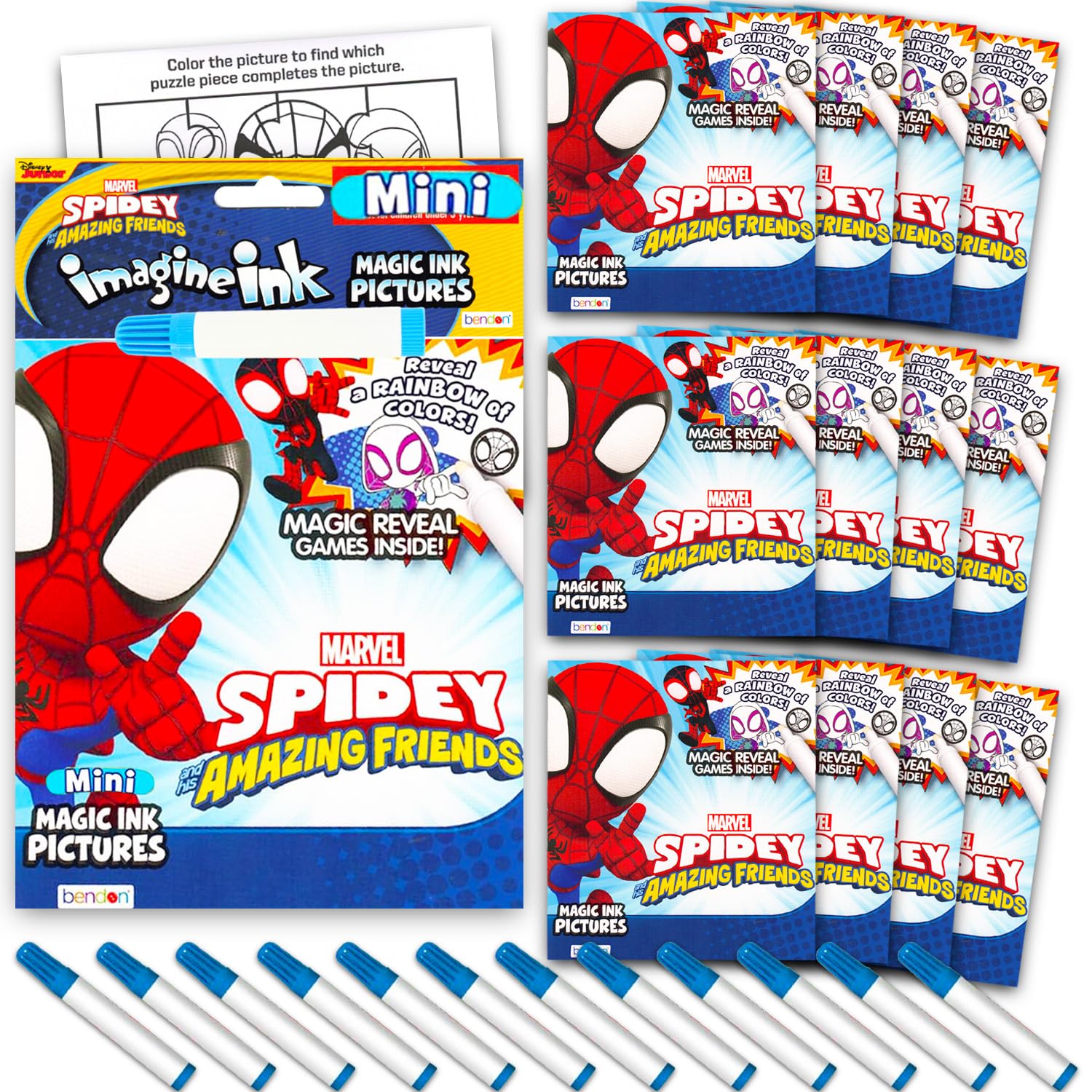 Snapklik.com : Spidey And His Amazing Friends Imagine Ink Coloring Book Set