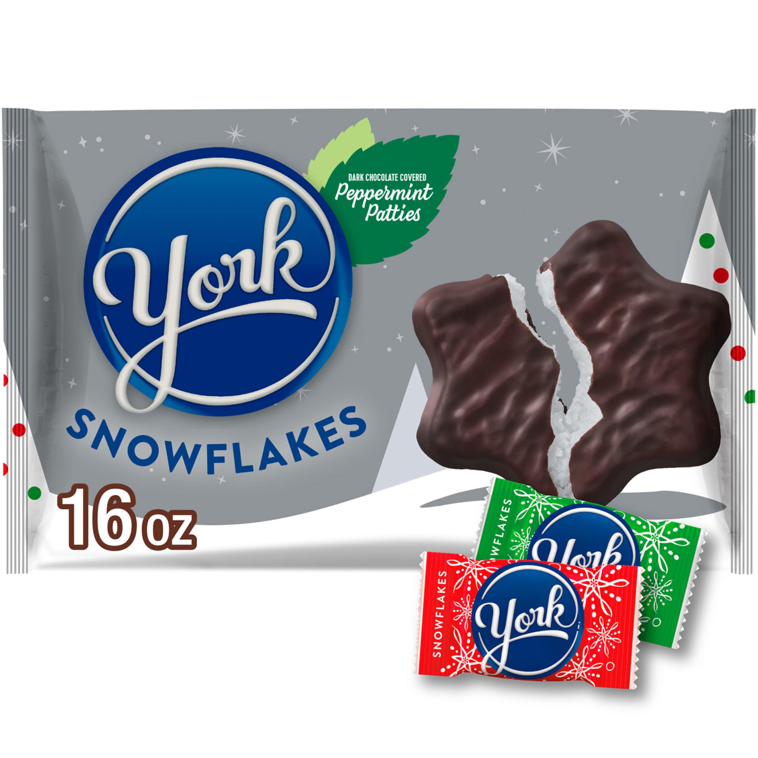 Snapklik.com : YORK Dark Chocolate Peppermint Patties Snowflakes
