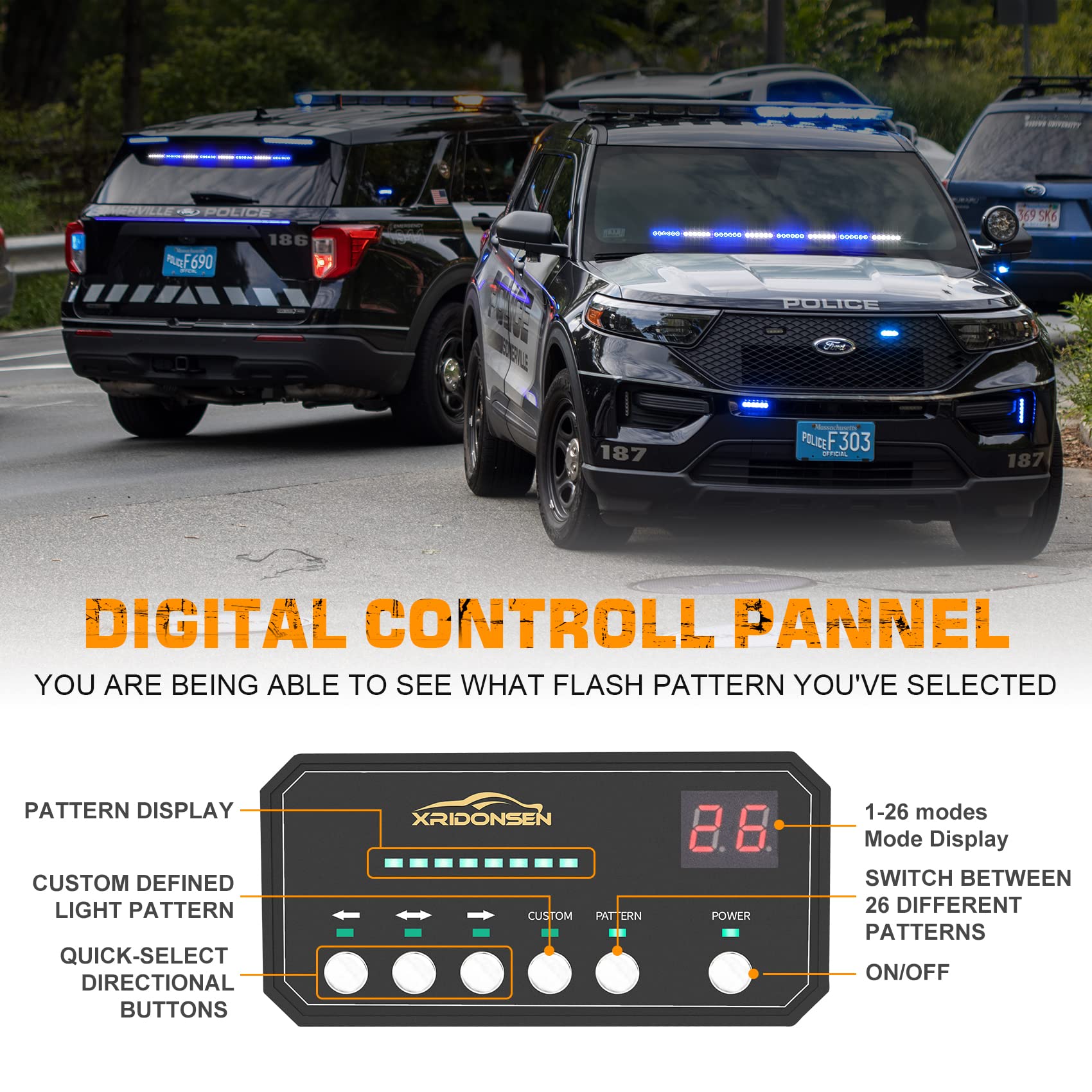 Snapklik.com : 35 Inch Blue White Traffic Advisor Light Bar 48 LED ...