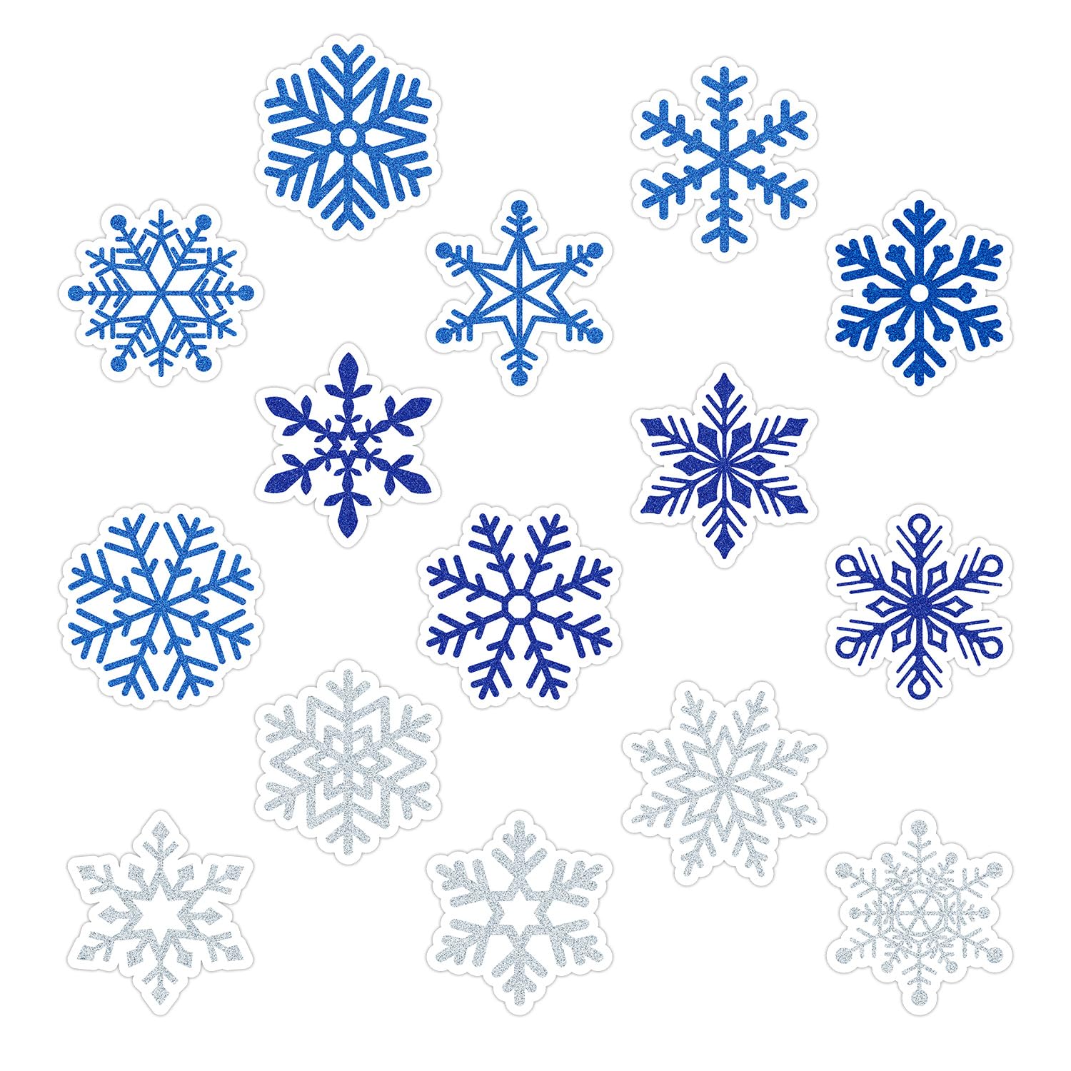 Amazon.com: 15pcs Christmas Snowflake Decoration Magnets, Blue & Silver ...