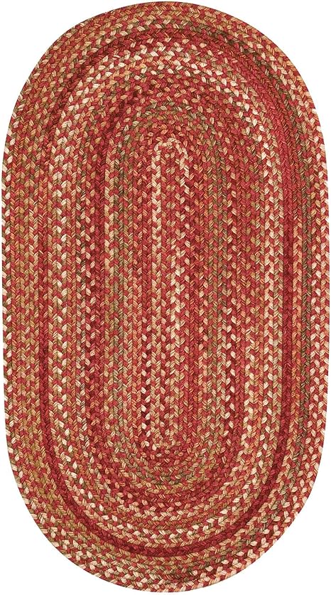 Amazon.com: Capel Rugs Manchester Oval Braided Area Rug, 2 x 4, Redwood ...