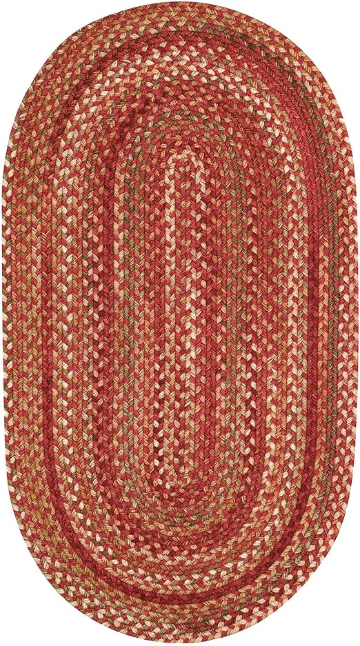 Amazon.com: Capel Rugs Manchester Oval Braided Area Rug, 2 x 4, Redwood ...