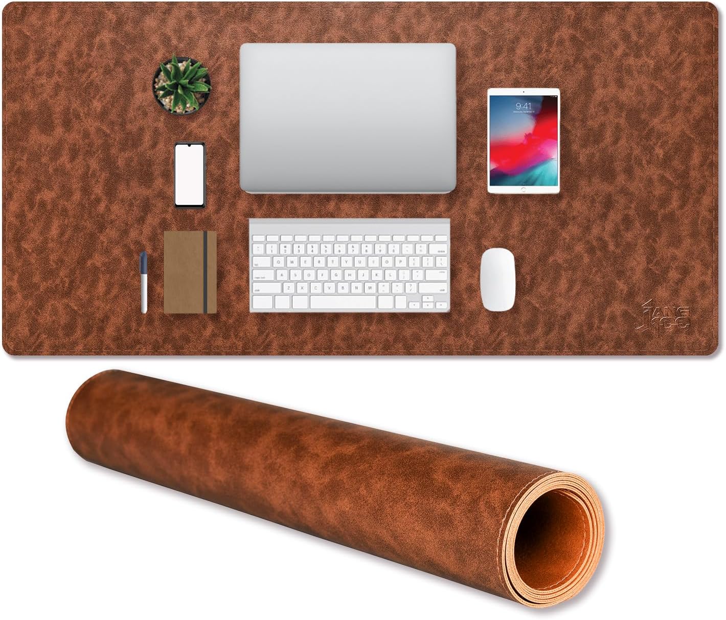 Amazon.com : JIANG100 Leather Gaming Desk Mat, Large Extended Long Desk ...