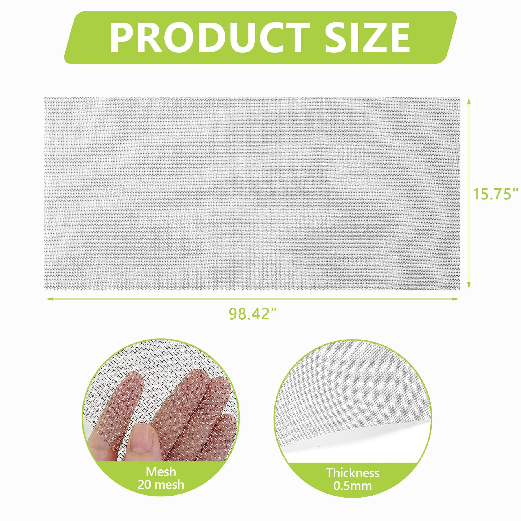 Snapklik.com : Heuyrao 304 Stainless Steel Woven Wire 20 Mesh ...