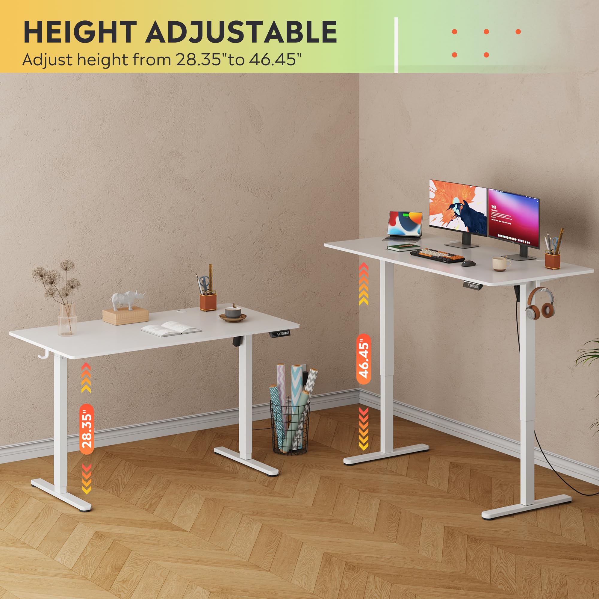 Snapklik.com : DEVAISE 55 Inch Electric Standing Desk, 3 Adjustable ...