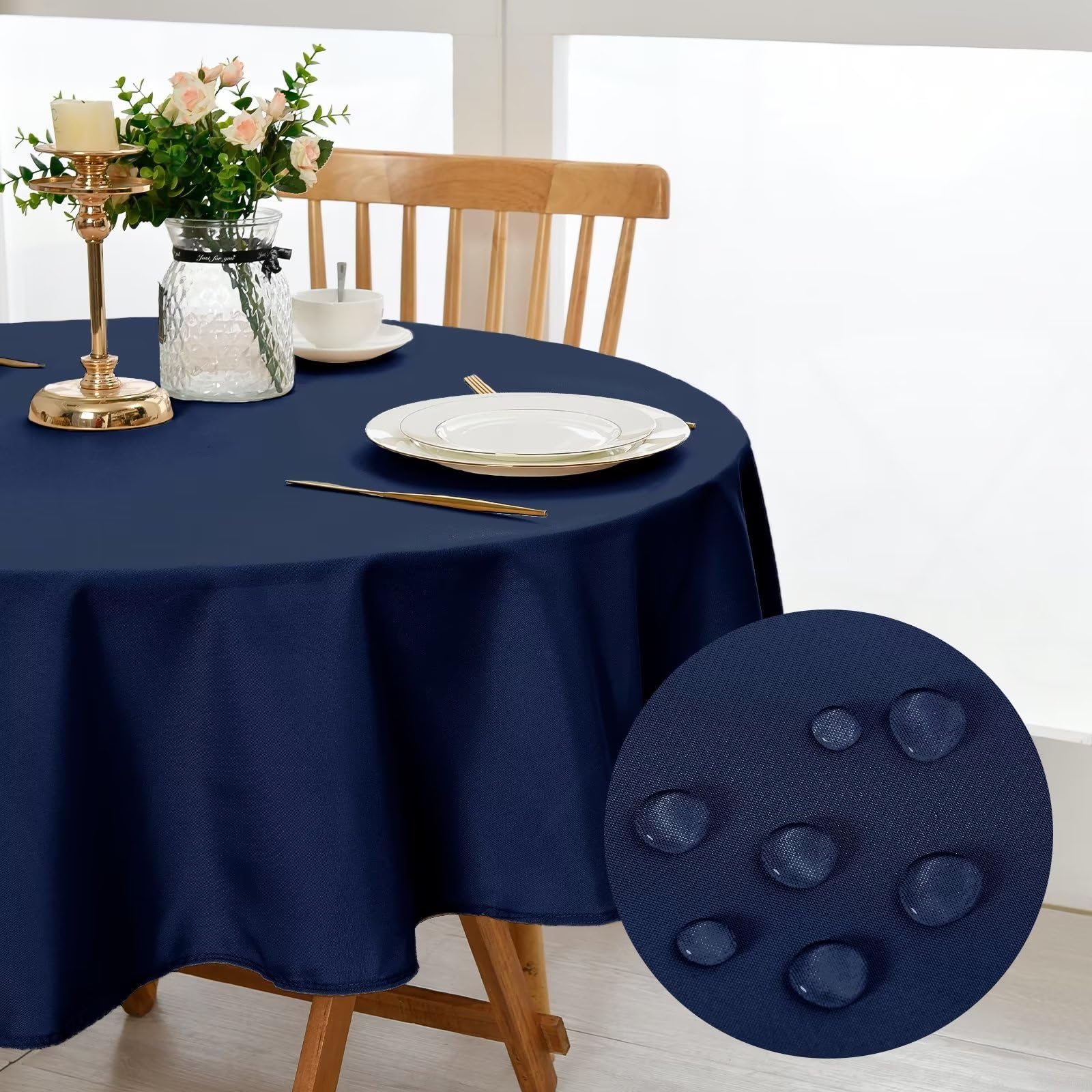 DWCN Round Tablecloth 180cm Wipe Clean Tablecloth Outdoor Table Cloth ...