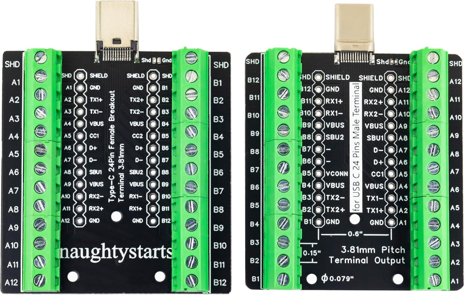Amazon.com: naughtystarts USB Type C Breakout Board Male and Female ...