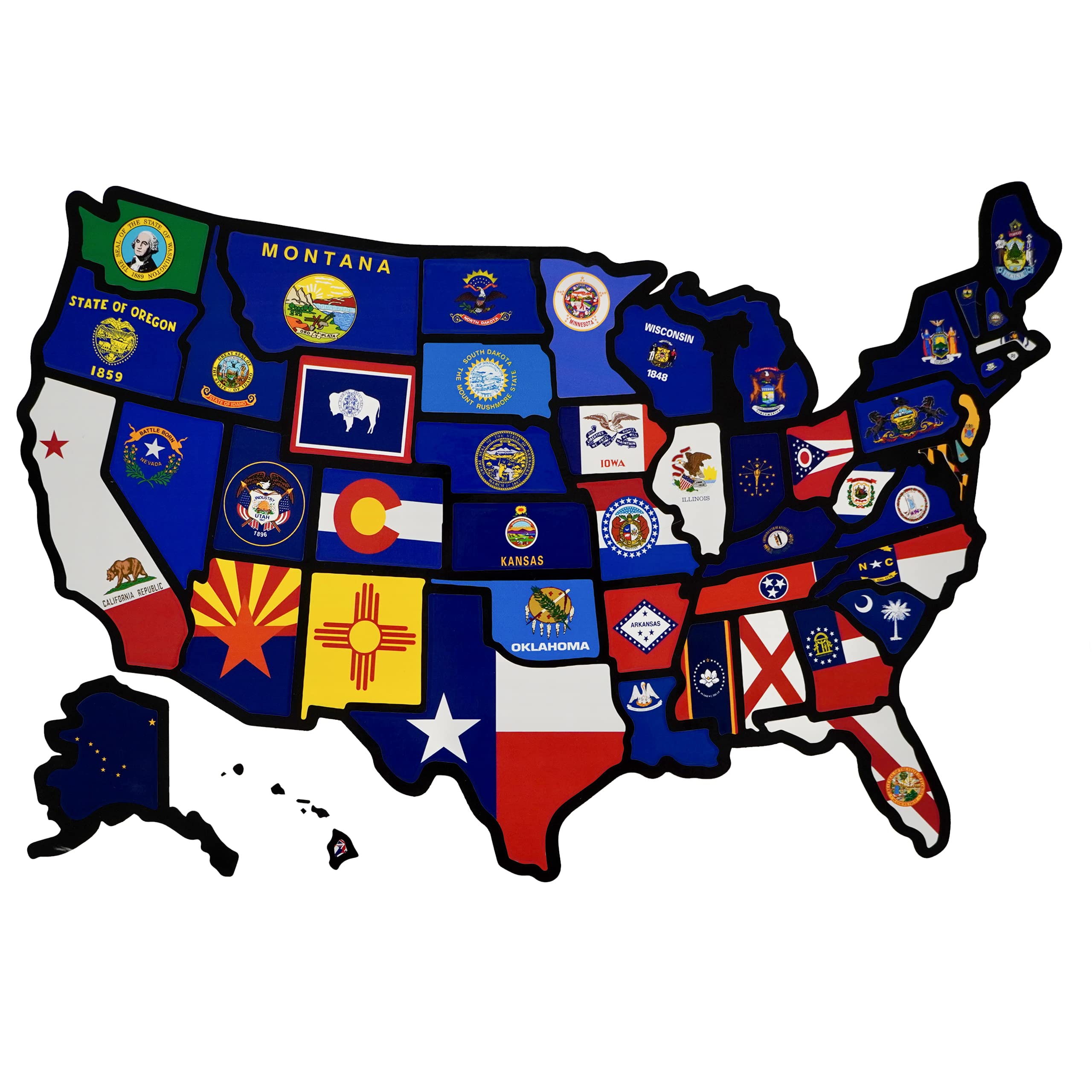 Rv Map Of States Visited Rv State Sticker Travel Map | Desertcart GB