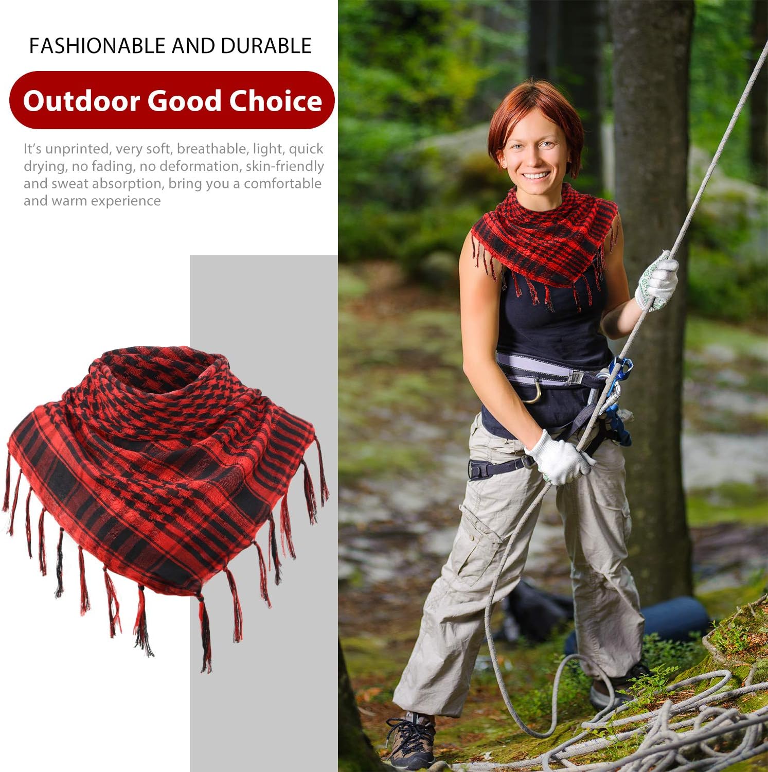 SATINIOR 3 Pcs Shemagh Keffiyeh Head Neck Scarf Turban Unisex Arab ...