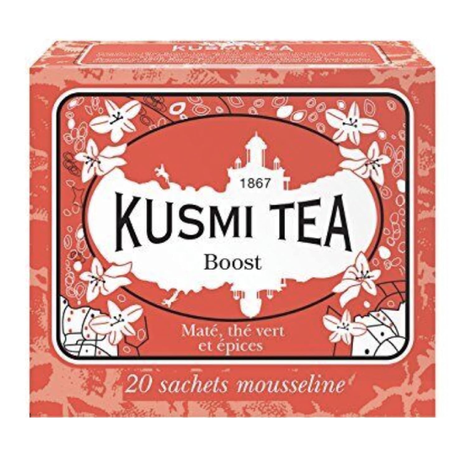 Amazon.com : Kusmi Tea Boost - 20 Muslin Tea Bags - Blend of Green Tea ...