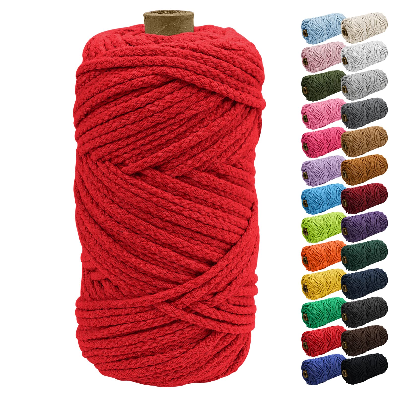 Uiopa Macrame Cord 5mm x 90m, Thick Macrame Rope 8-Strand Braided ...