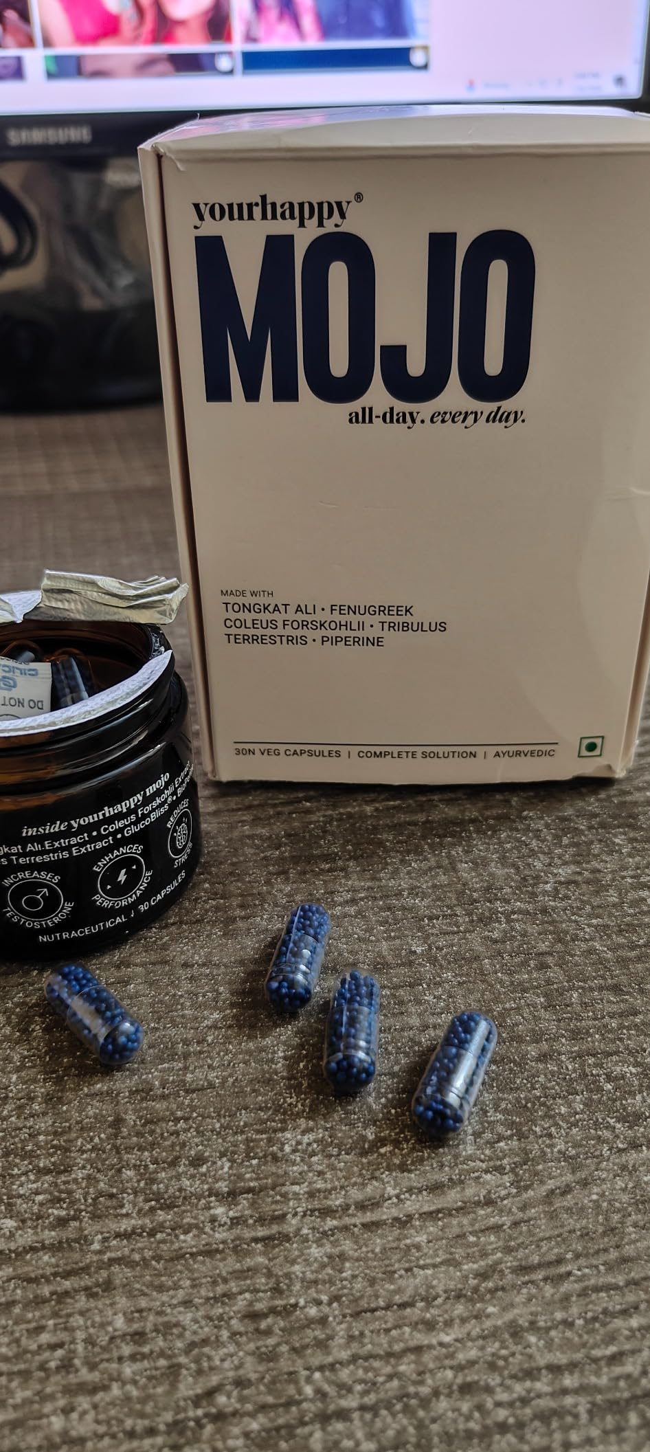 YourHappyLife MOJO Testosterone supplement for Men with Tongkat Ali, L ...