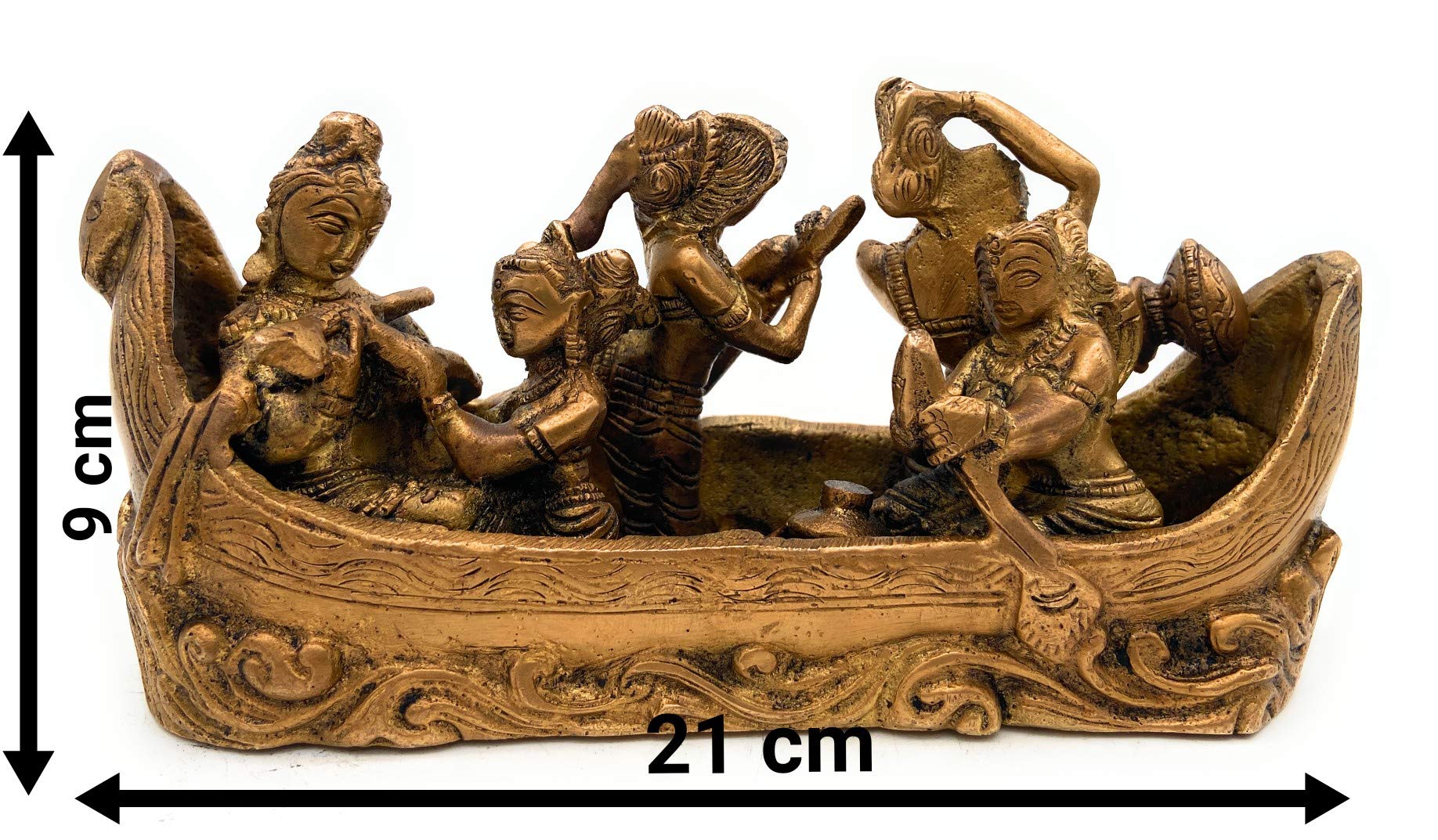 Buy Bhunes Brass Krishna with Gopiya in Boat, Gopal Krishna Statue for ...