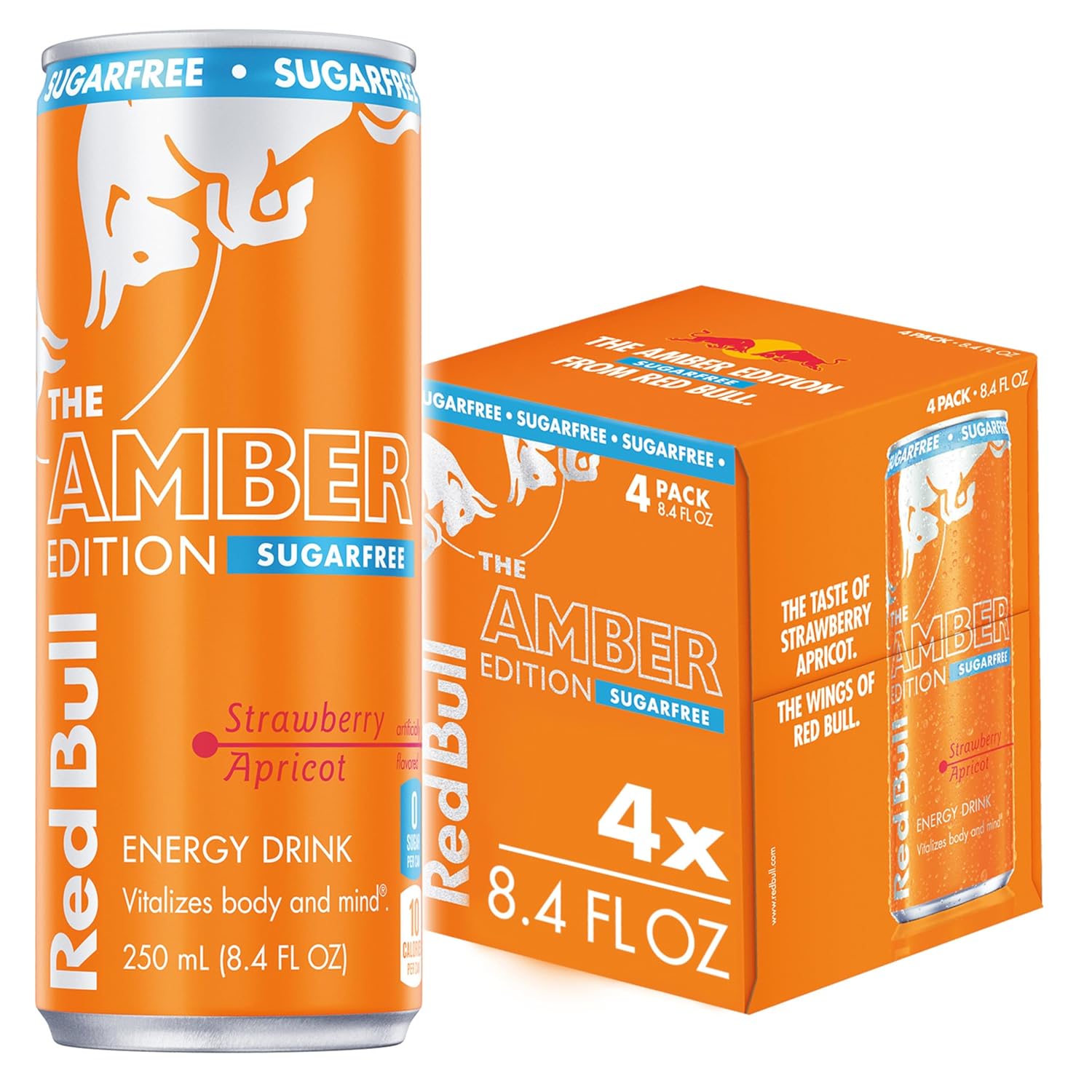 Amazon.com : Red Bull Amber Edition Sugar Free Energy Drink, Strawberry ...