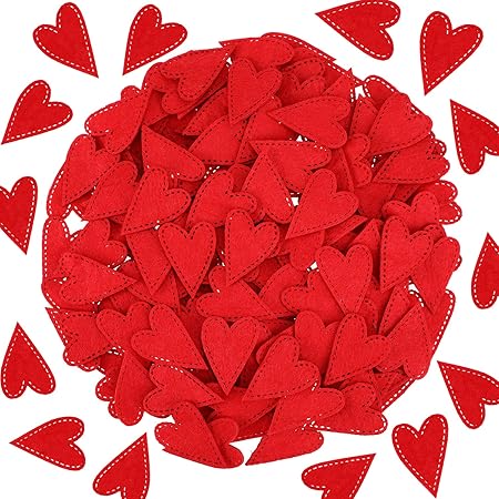 Amazon.com: Valentine's Day Heart Felt Stickers Stitched Felt Heart ...