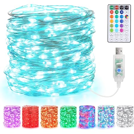 Amazon.com: Color Changing Fairy String Lights - 33 ft 100 LED USB ...