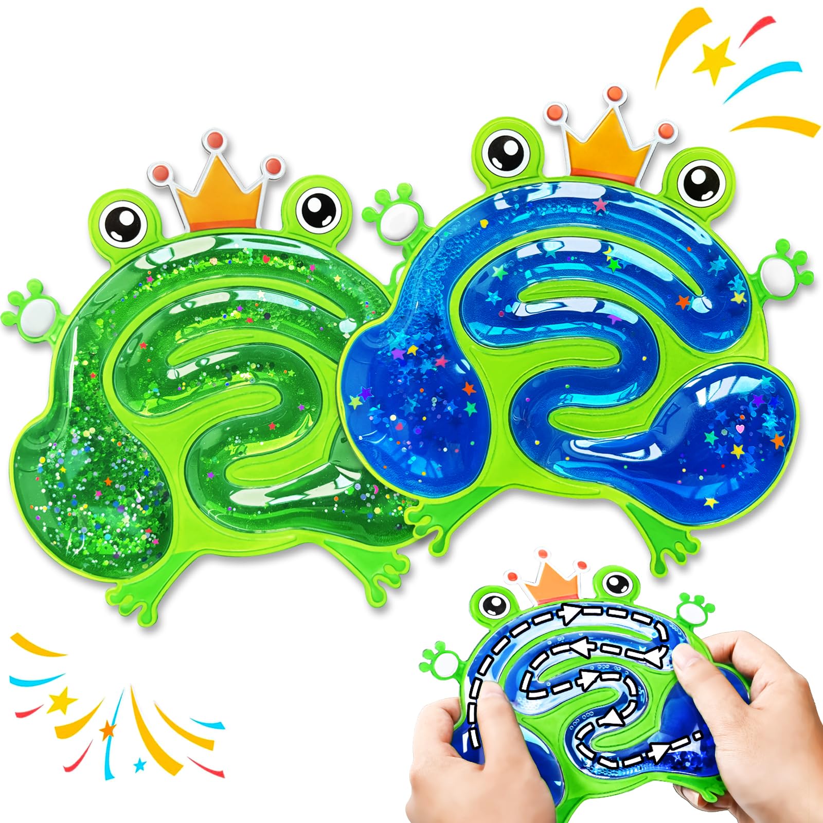 Amazon.com: 2PCS Sensory Fidget Toys for Kids, Squishy Glitter Leap ...