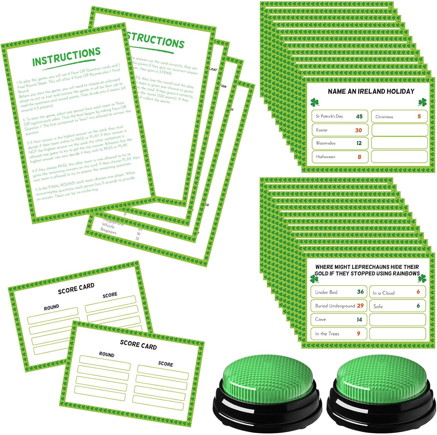 Amazon.com: Soulchen 32 Pcs St. Patrick's Day Friendly Feud Game Set St ...