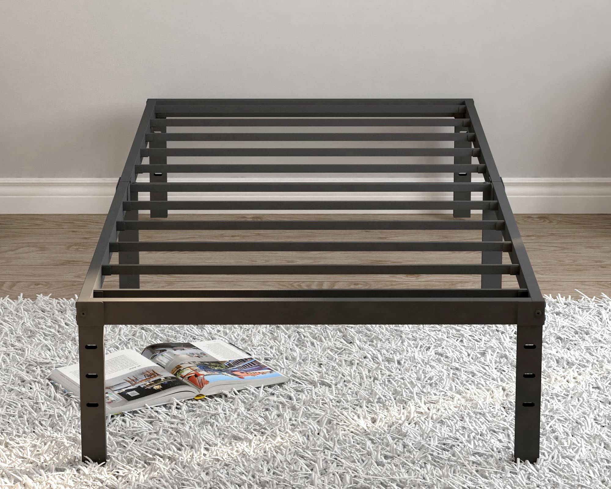 Snapklik.com : Twin Bed Frames No Box Needed 18 Inch Tall Max 1000 ...