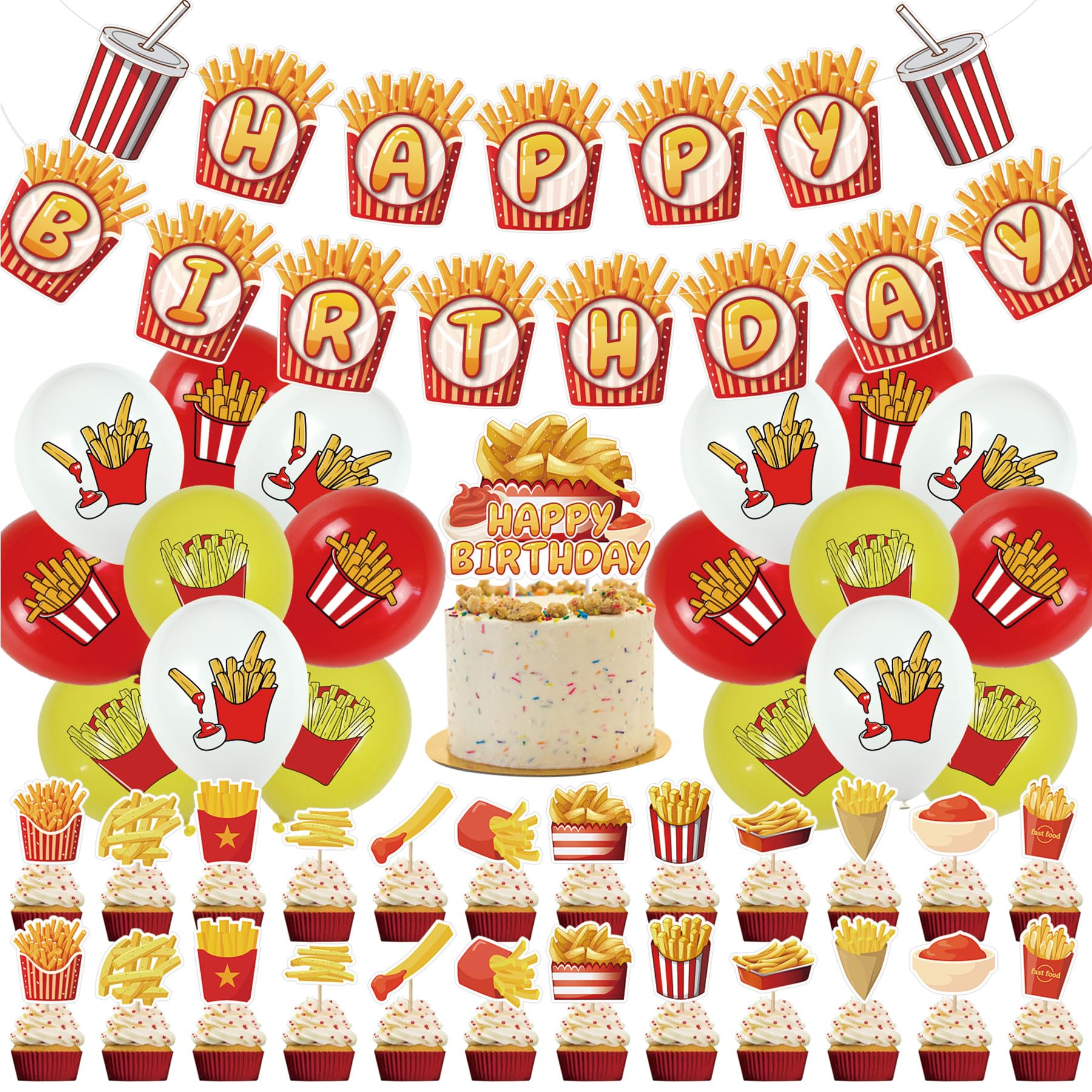 Amazon.com: French Fries Birthday Party Supplies French Fries Party ...