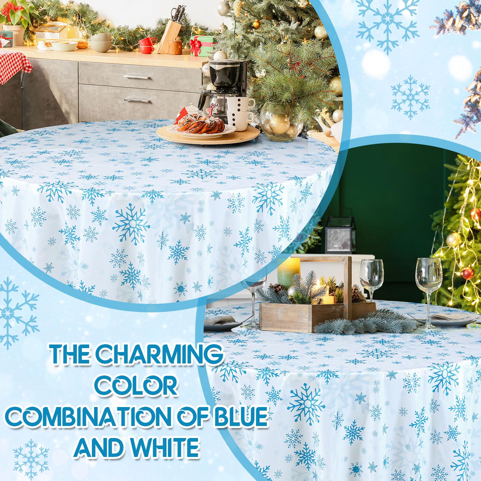 Snapklik.com : Sliner Christmas Round Plastic Tablecloth 84 Winter ...