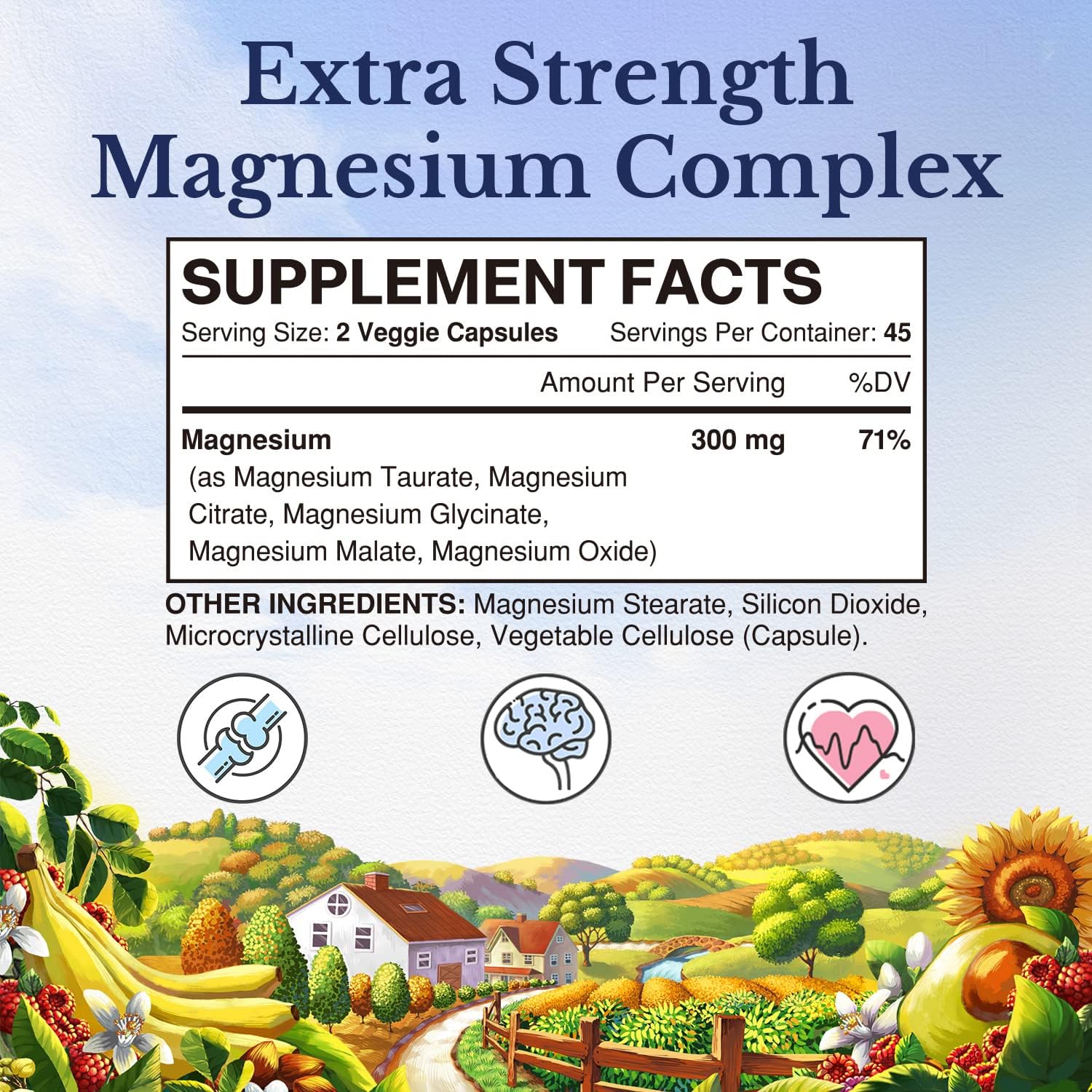 Buy Vitalitown Magnesium Complex, 300 MG Elemental Magnesium, 5 Broad ...