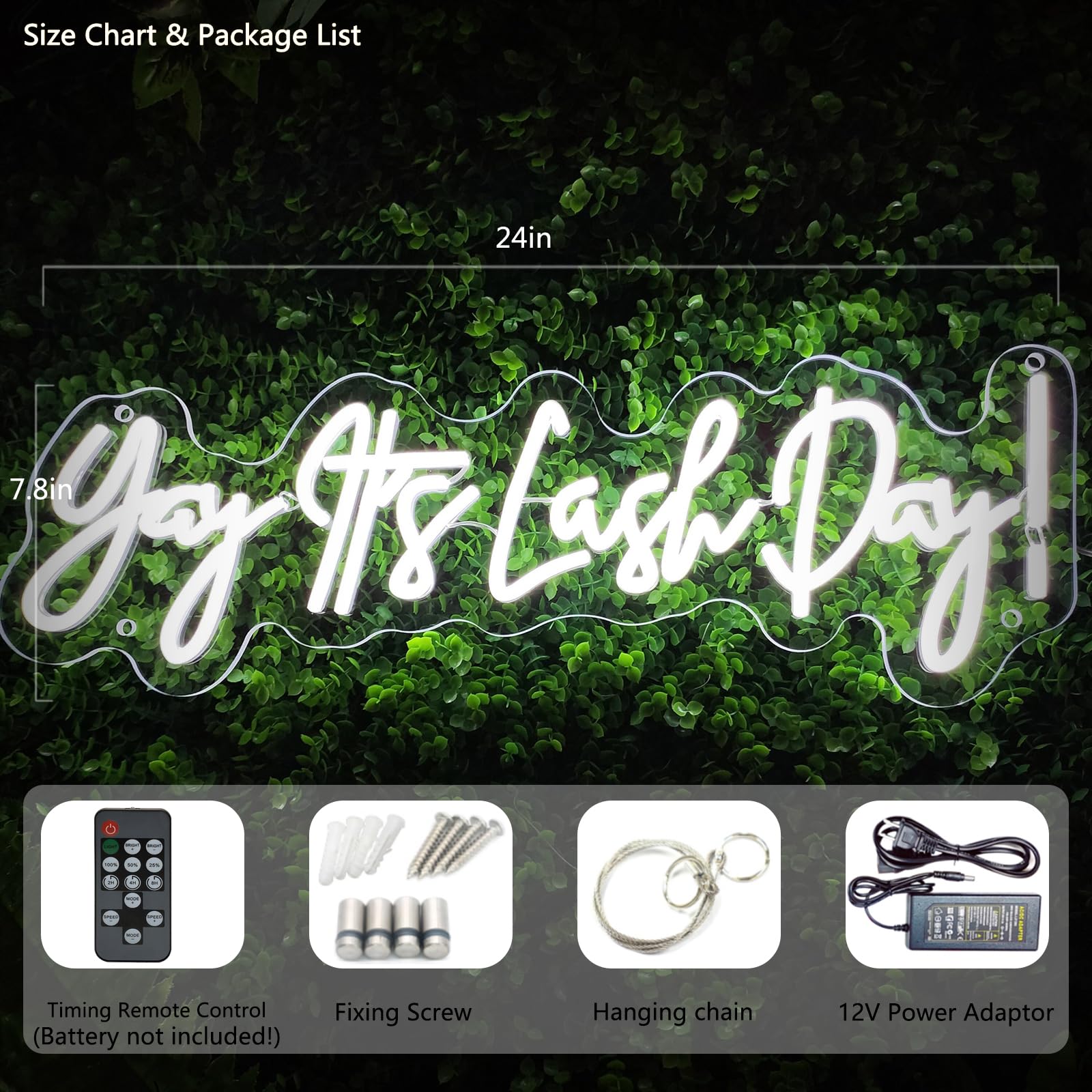 Yay it's Lash Day Neon Sign, Eyelashes Lashes LED Sign Light, Aesthetic ...