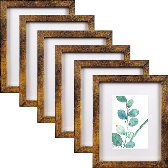 Amazon.com - SESEAT 8x10 Picture Frame Brown Set of 6, Display Pictures ...