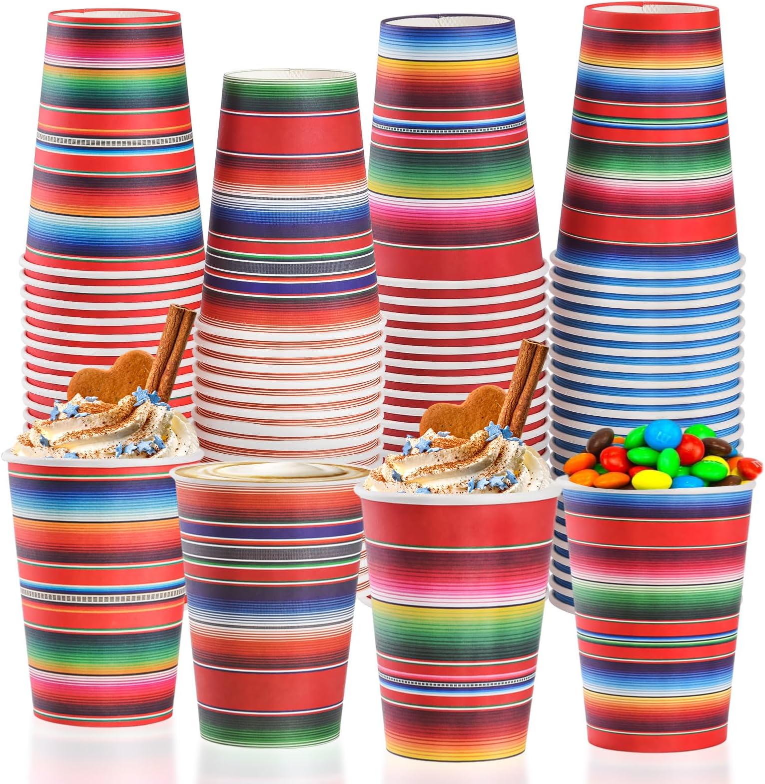 Amazon.com: 200 Pack Fiesta Plastic Cups Mexican Disposable Clear Cups ...