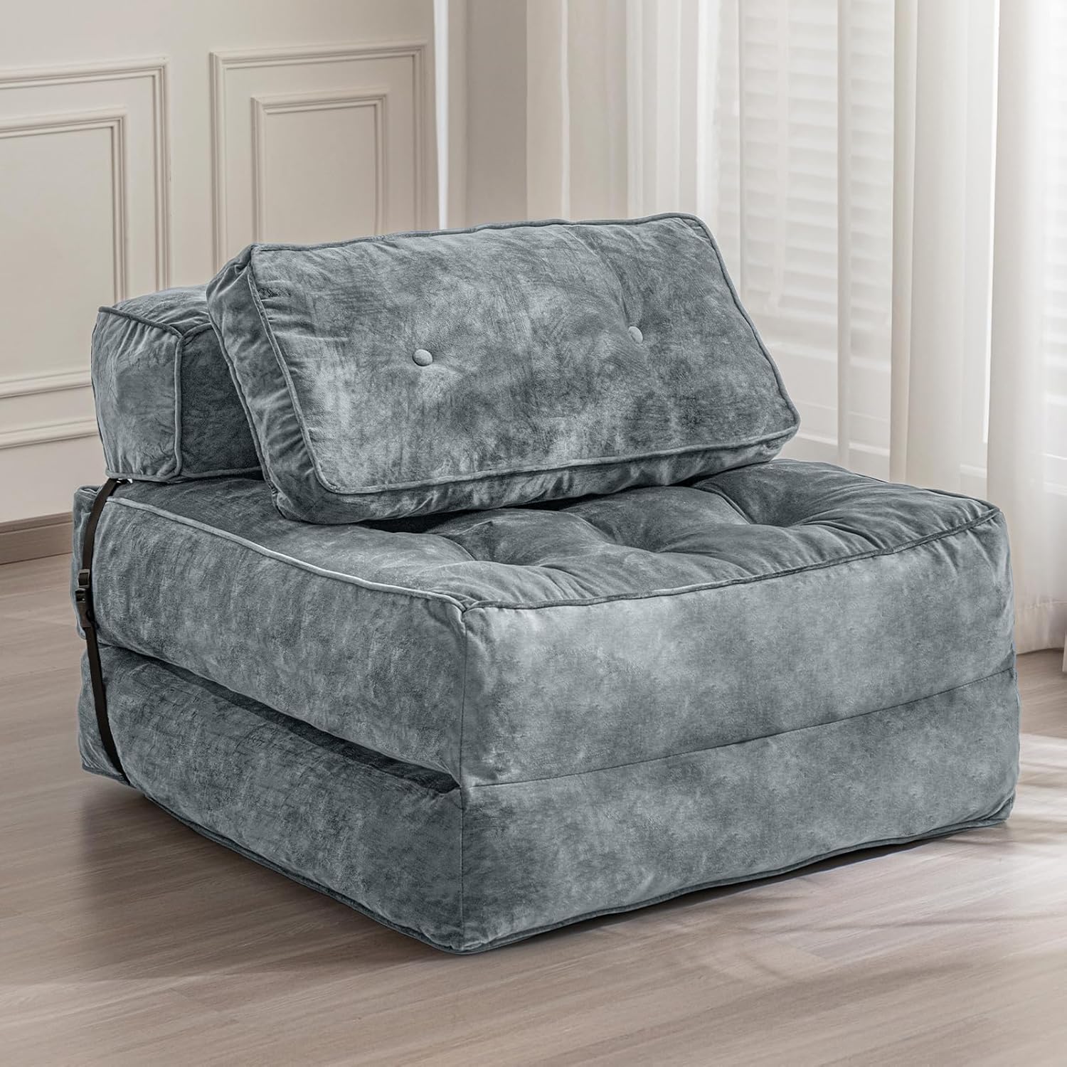 Amazon.com: MAXYOYO Folding Sofa Bed, Velvet Convertible Sleeper Chair ...
