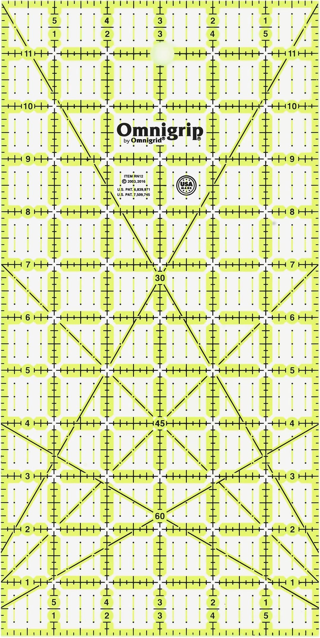 Amazon.com: Omnigrip by Omnigrid Non-Slip Ruler, 6" x 12"
