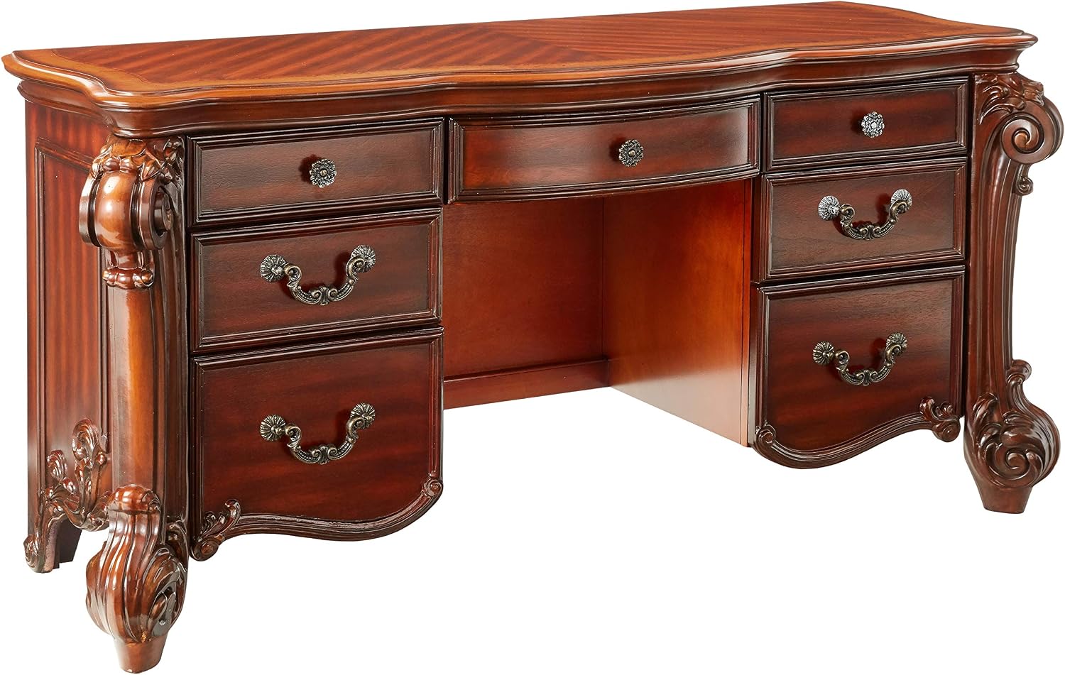 Amazon.com: Acme Vendome 7 Drawer Vanity Desk in Cherry : Home & Kitchen