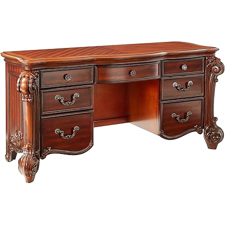 Amazon.com: ACME FURNITURE Versailles Cherry Oak Executive Desk : Home ...