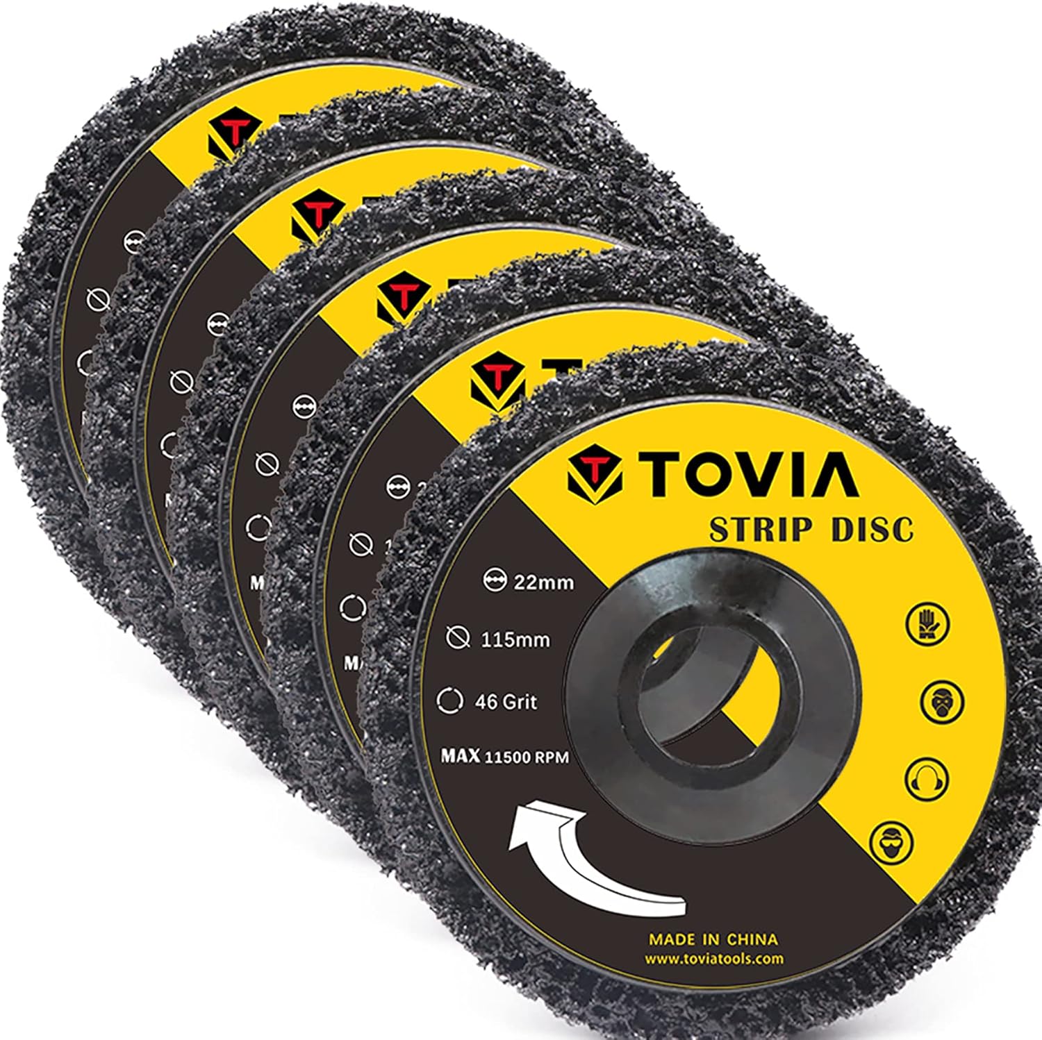 T TOVIA 4-1/2" x 7/8" Poly Strip Disc Wheel for Angle Grinder Clean ...
