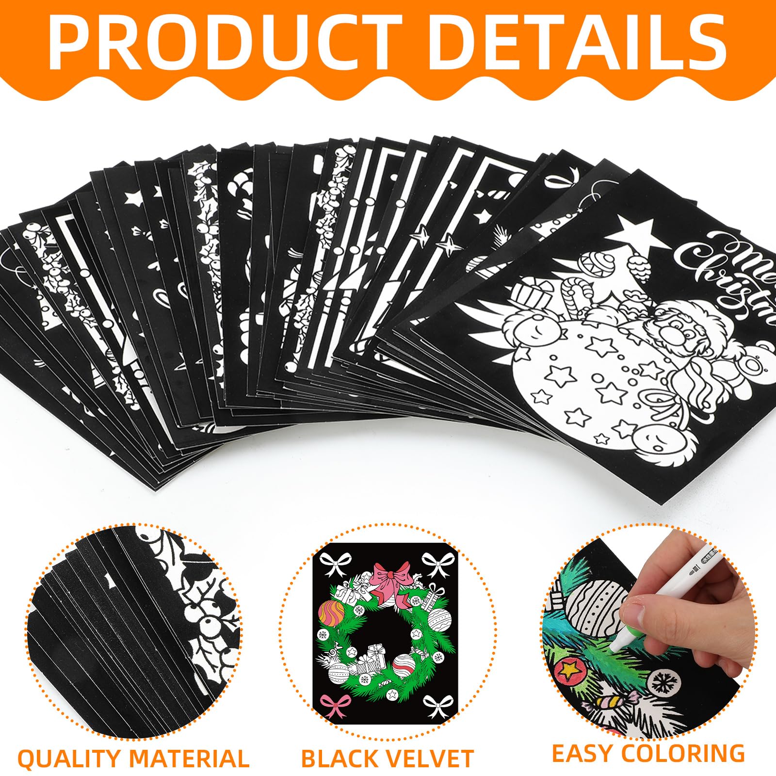 Snapklik.com : 48 Pcs Christmas Fuzzy Velvet Coloring Posters Christmas ...