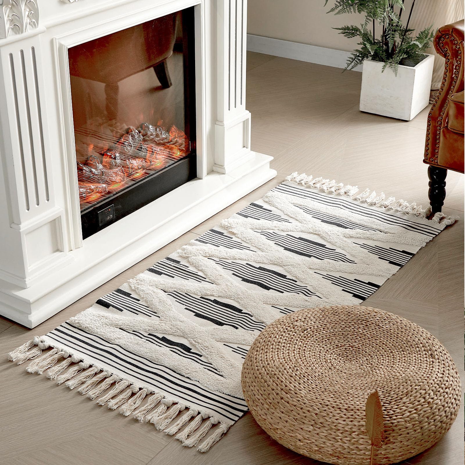 Amazon.com: Boho Runner Rug Washable Hallway Rug Runner, Tufted Cotton ...