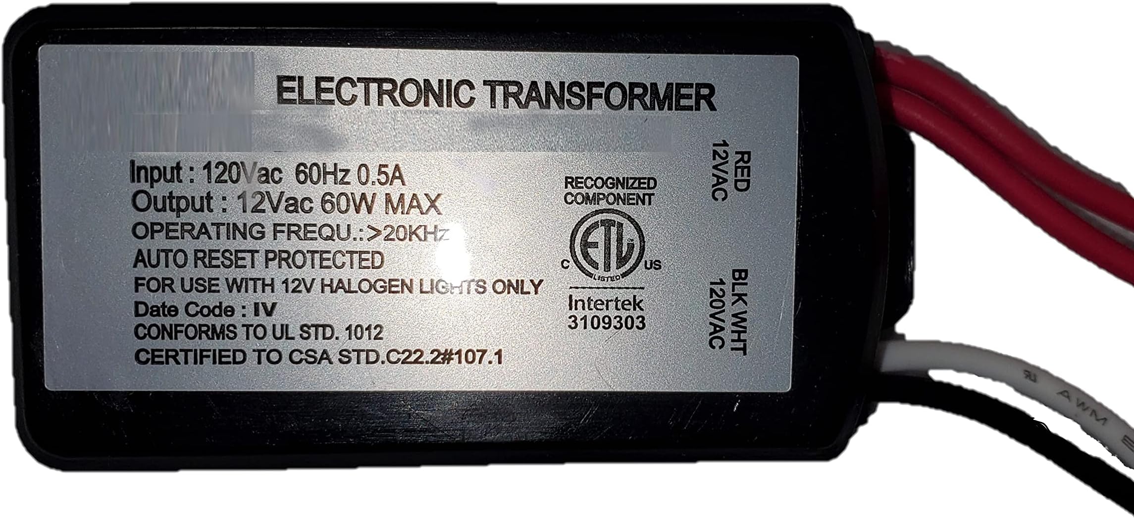 60 Watt Max. - LED Driver - Dimmable - 120 Input Voltage - 12 Output ...