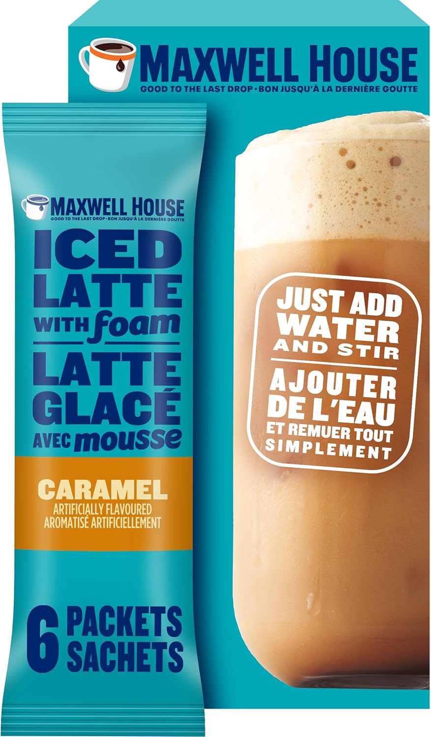 Maxwell House Caramel Iced Latte with Foam Drink Mix, 165 g 6 Packets ...