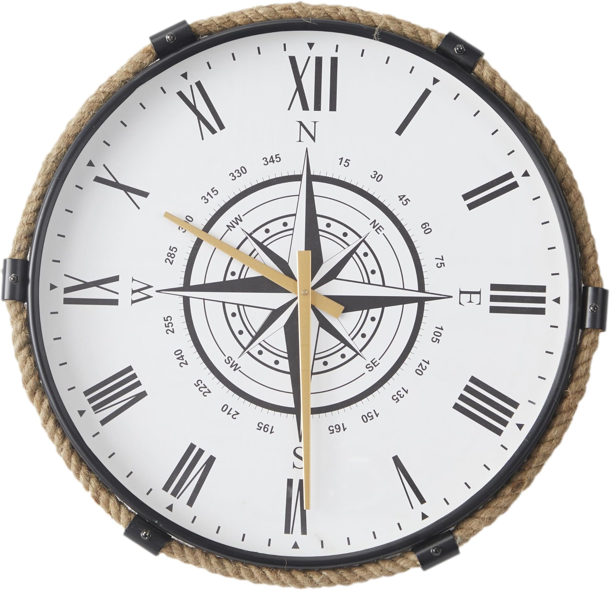 Amazon.com: Deco 79 Stainless Steel Compass Wall Clock with Rope ...