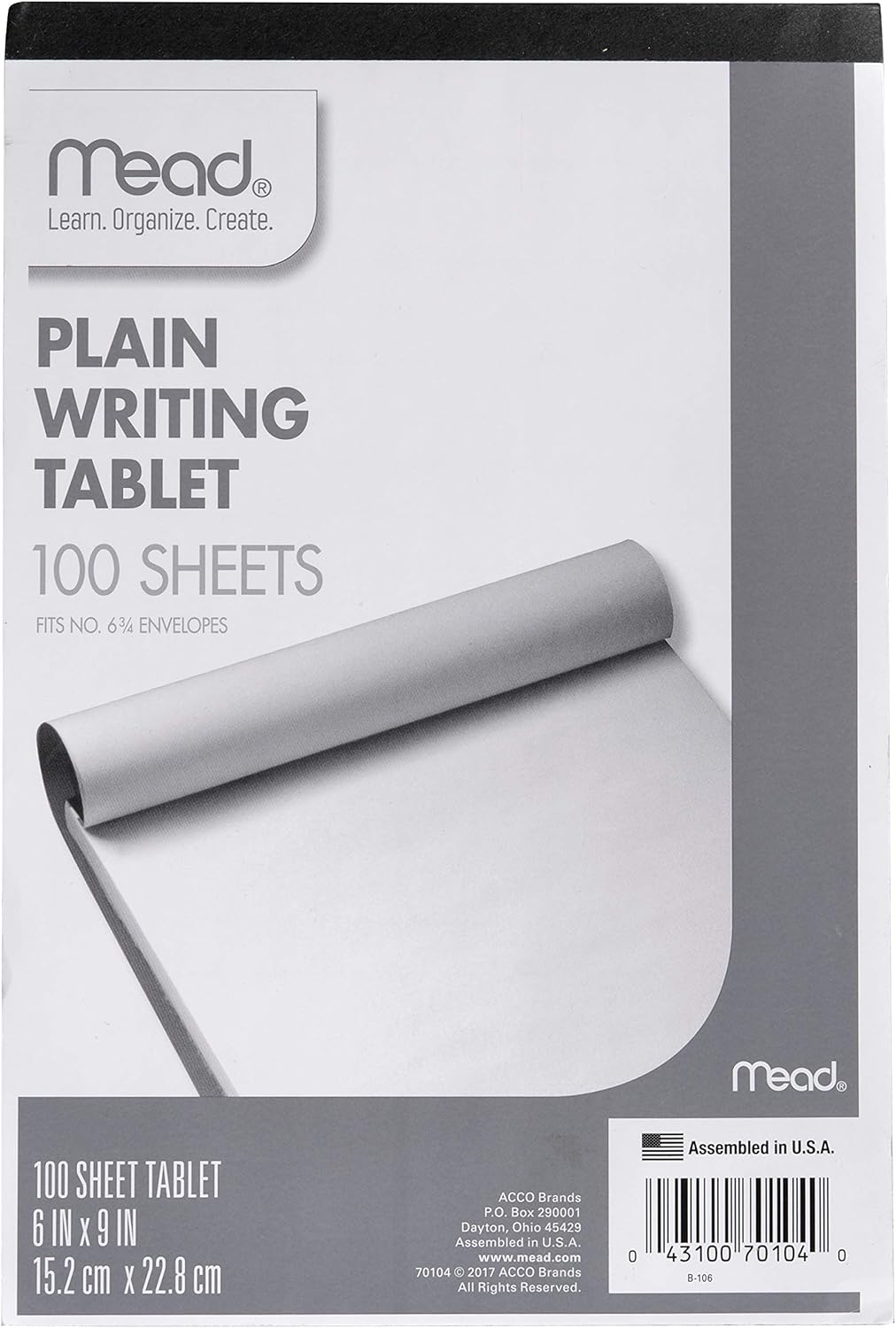 Amazon.com : Mead Writing Tablet, 6" x 9" Paper Pad, Plain Note Pad ...