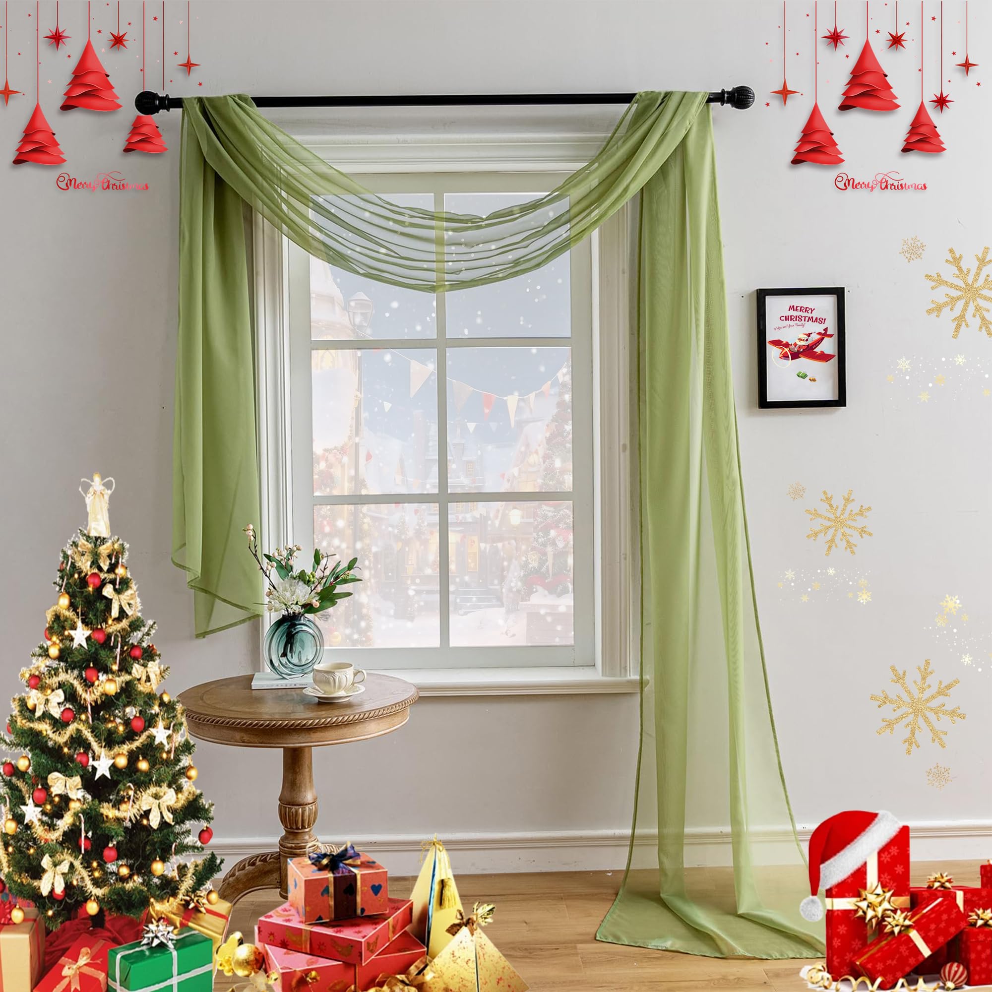 Amazon.com: AZRMT Window Scarf Bed Canopy Curtains Wedding Arch Draping ...