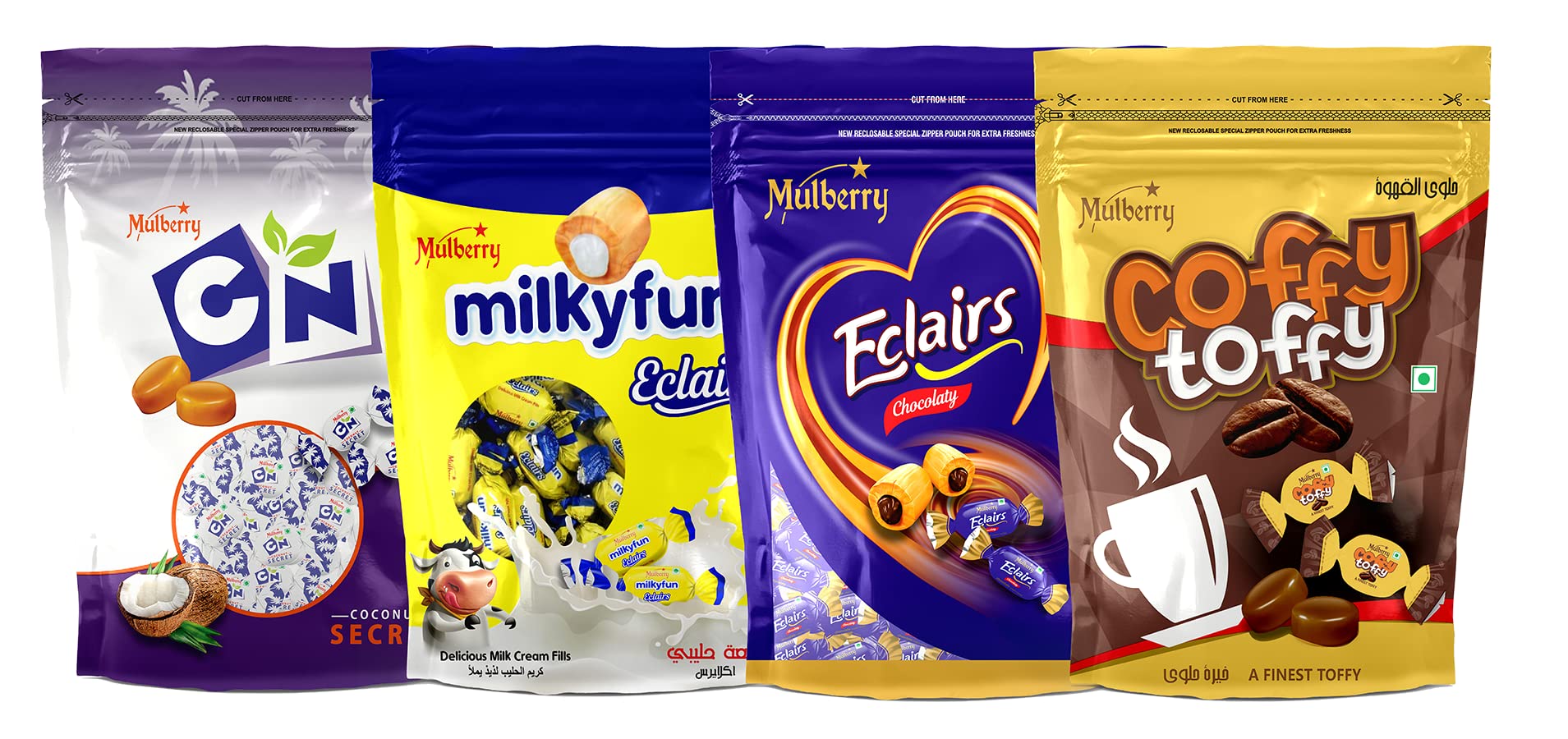 Mulberry Toffee Combo | CN Coconut Secret, Milkyfun Eclairs, Chocolaty ...