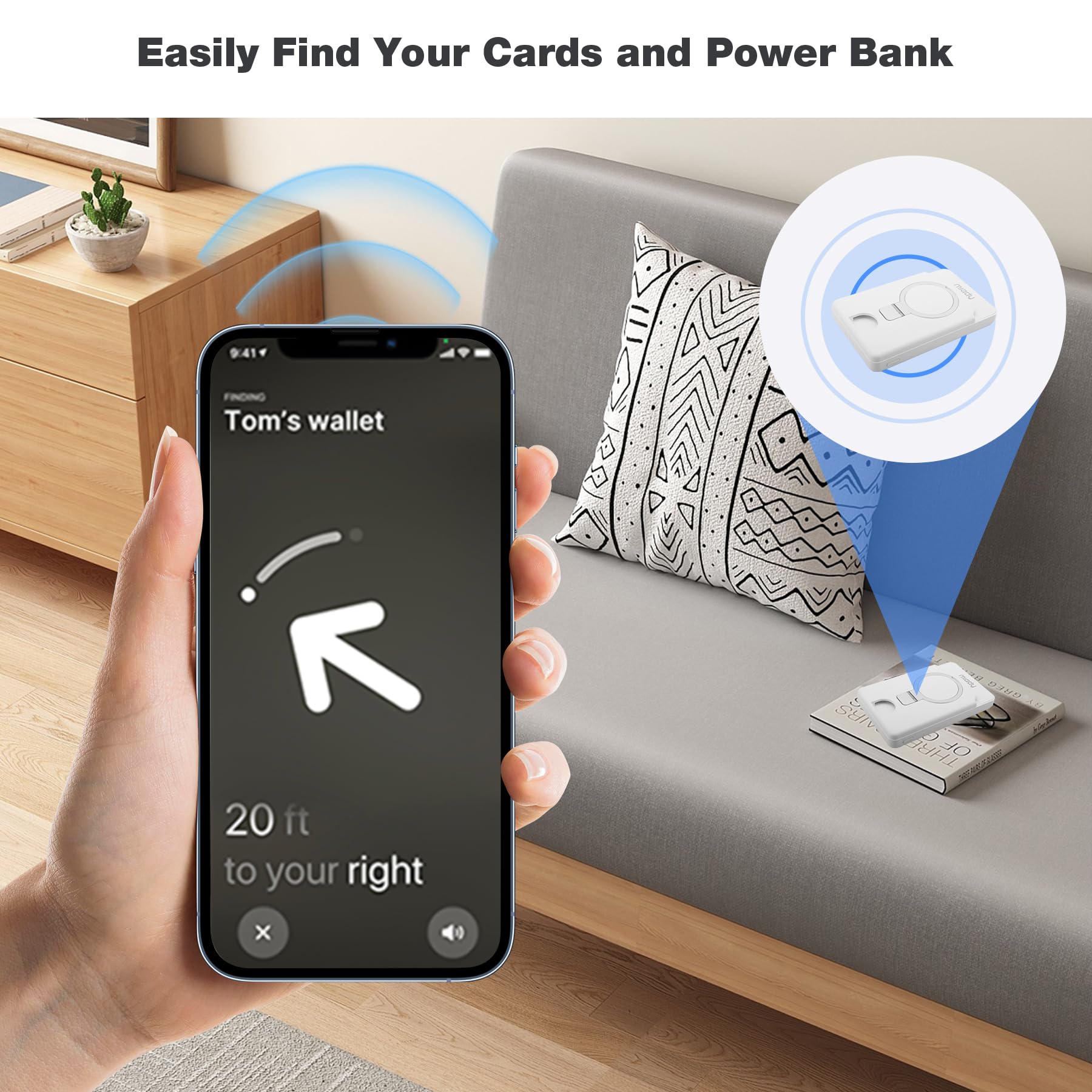 Snapklik.com : Miady 5000mAh Magnetic Power Bank Built-in Air Tracker ...