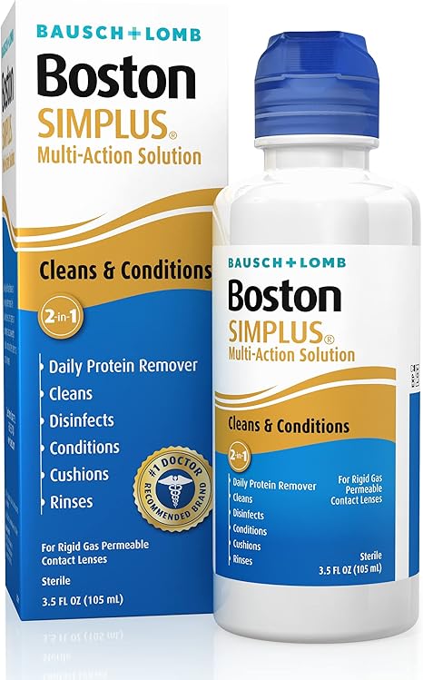 Amazon.com: Boston SIMPLUS Multi-Action Contact Lens Solution to Clean ...