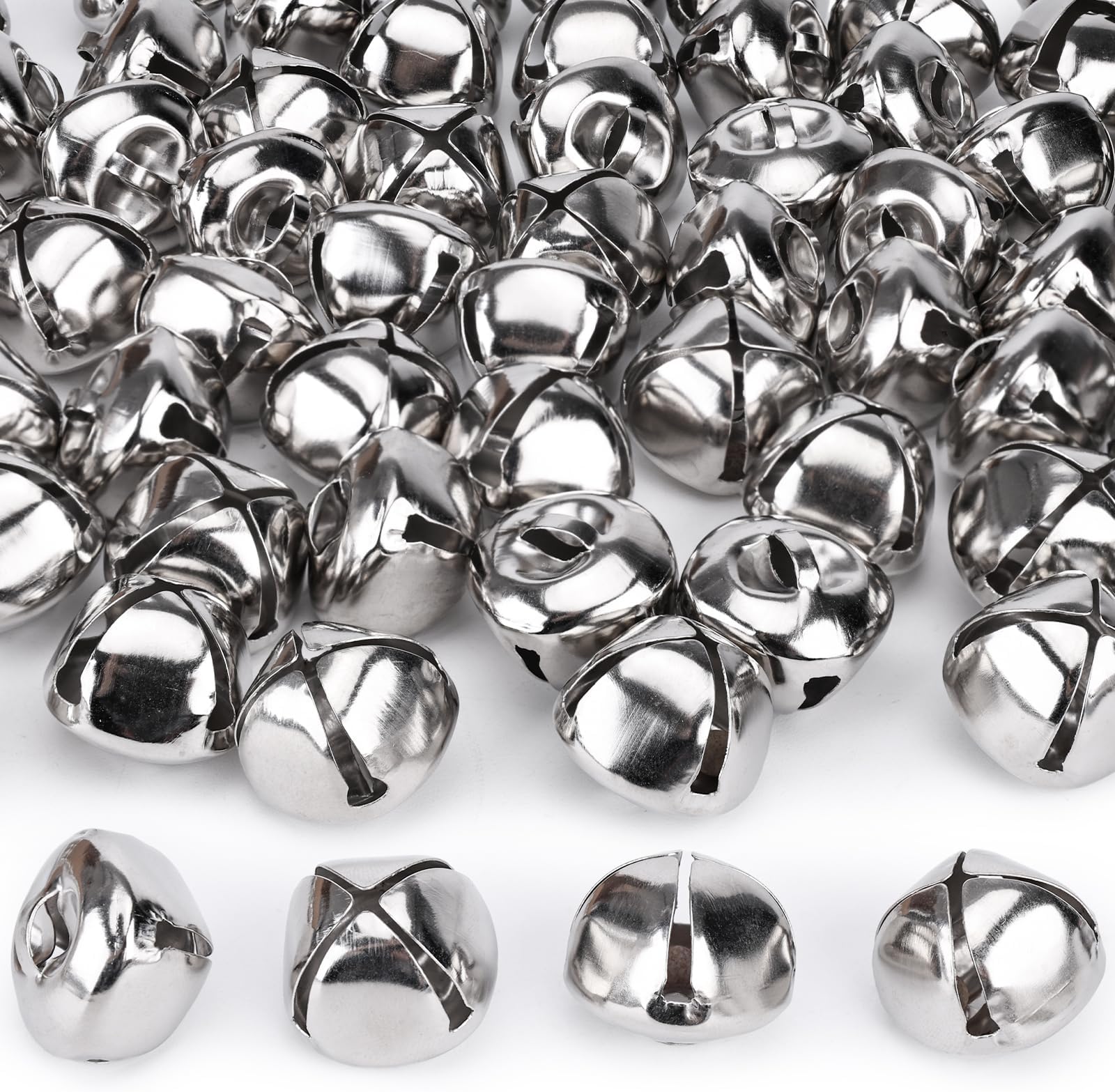Amazon.com: KISEER 100 Pcs Jingle Bells Bulk, 1 Inch Craft Bells for ...